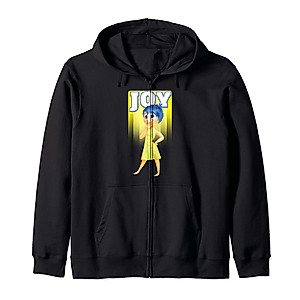 Disney Pixar Inside Out Joy Sunny Retro Portrait Logo Zip Hoodie