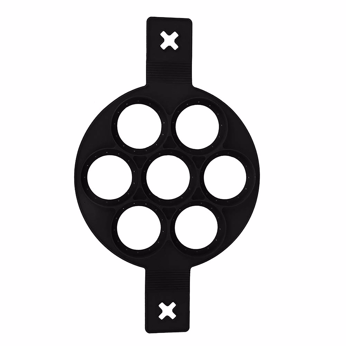 MOUMOUTEN Omelette Ring for Griddle, Silicone Round Egg Rings, Kitchen Non Stick Griddle Egg Rings with Handles, Mini Pancake Mold, Diy Baking Tools 7 Circles