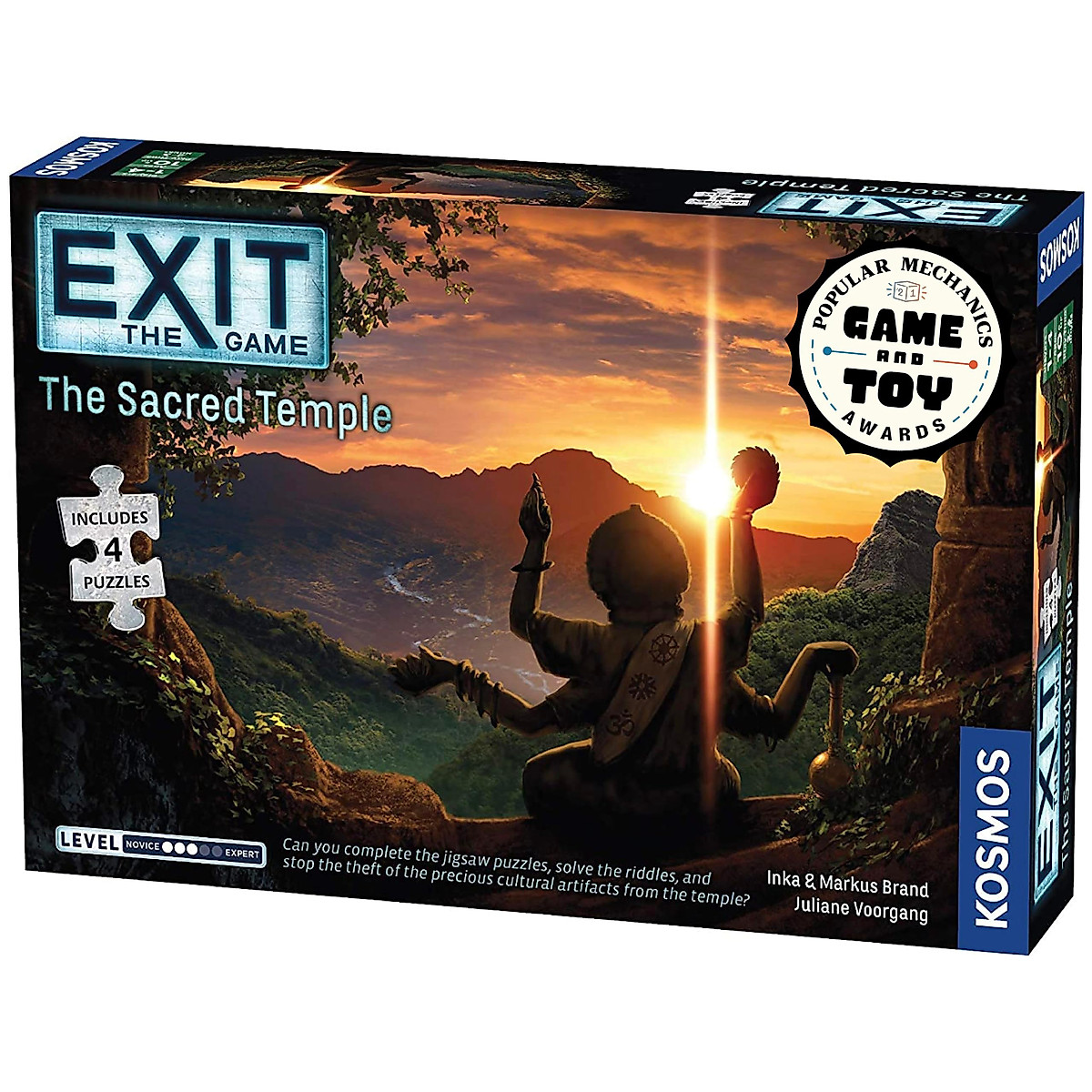 Exit: The Sacred Temple (with Jigsaw Puzzles) | Exit: The Game - A Kosmos Game | Family-Friendly, Jigsaw Puzzle-Based at-Home Escape Room Experience for 1 to 4 Players, Ages 10+