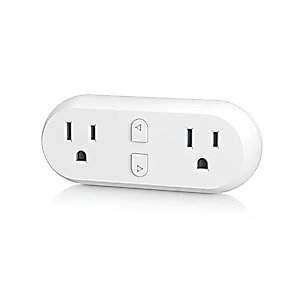 HBN WiFi Heavy Duty Dual Outlet Smart Plug with Individual Control, No Hub RequiredWhite, Compatible with Alexa and Google Assistant, 2.4 Ghz Network Only