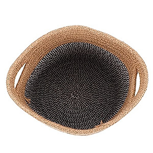 Woven Hamper Collapsible Basket Cotton Rope Woven Basket Large Storage Laundry Plant Pot Cover Decorative Storage Basket for Living Room Bathroom Baskets Nursery Organizer Bins