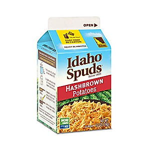 Idaho Spuds Premium Hashbrown Potatoes, Made from 100 Potatoes No Artificial Colors or Flavors NonGMO Certified Gluten Free Koshe,4.2 Ounce (Pack of 8)