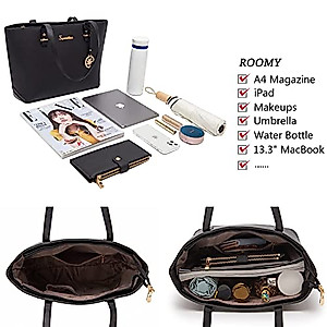 Large Purse Handbag Women Fashion Tote Bag Shoulder Bag Top Handle Satchel Wallet Set 3pcs