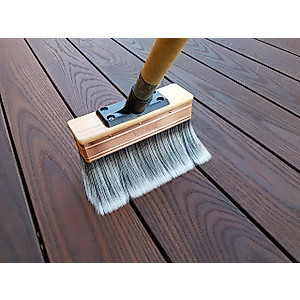 Deck Stain Brush Applicator - Deck BOSS by Perdura - 7 inch Paint Brush - Stain Seal and Paint for Floor and Fence - Brush Tool for Water and Oil Based Coatings on Wood and Concrete Rough or Smooth