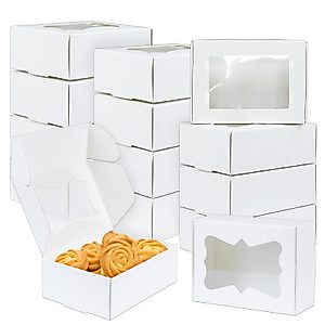 BadenBach 30 Pack Mini Kraft Gift Boxes with Clear Windows,3.34" x 2.35" x 1.18",Small Soap Packaging Boxes for Homemade Soap, Tiny Soap Treat Gift Box for Candy Jewelry Display Party Wedding (White)