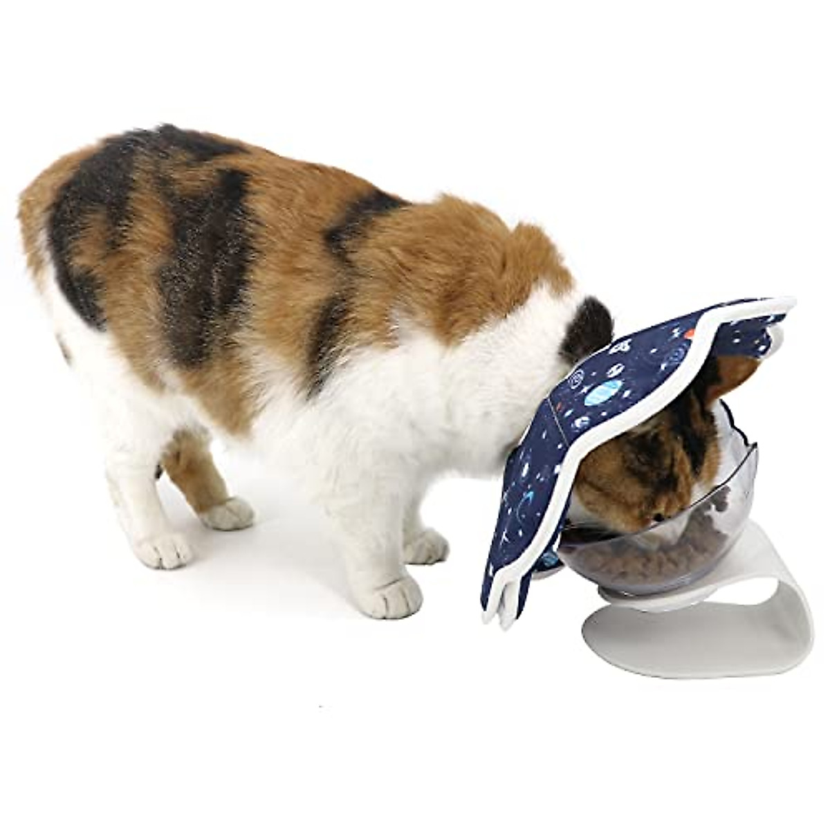 QIYADIN Soft Cat Recovery Cone, Durable Dog Collar After Surgery, Waterproof Pet Elizabethan Collar Protective Wound Healing for Cats and Puppies (Medium/Planet Pattern)