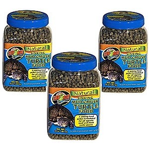 (3 Pack) Zoo Med Natural Sinking Mud Musk Turtle Food: 10-Ounce each