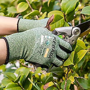 Kebada Gardening Gloves for Men, 6 Pairs Breathable Garden Gloves, Foam Latex Coated, Stretchable Knitting General Duty Work Gloves, Made from Recycled PET Bottles,Green & Gray, Large