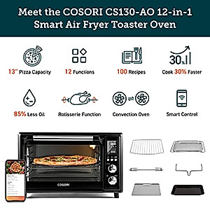 Cosori Air Fryer Toaster Oven Combo Smart 12-in-1 Countertop Dehydrator & Chicago Metallic 8044 Non-Stick Toaster Oven Set, 4-Piece