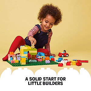 LEGO DUPLO Green Building Plate, 24x24 Stud Foundation for Toddlers to Build, Play, and Display Their Brick Creations, Baseplate Construction Toy for Kids, 10980
