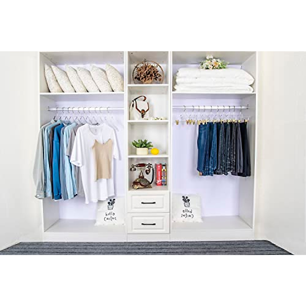 Quality Acrylic Lucite Clear Hangers, Made of Clear Acrylic for a Luxurious Look and Feel with Swivel Hook (Clear - Gold Hook, 5)