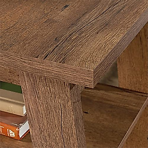 Sauder Trestle L-Shaped Trestle Desk in Vintage Oak, Vintage Oak Finish