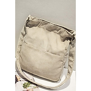 BOBILIKE Women Shoulder Bags Corduroy Crossbody Bag Handbag Purse, Grey