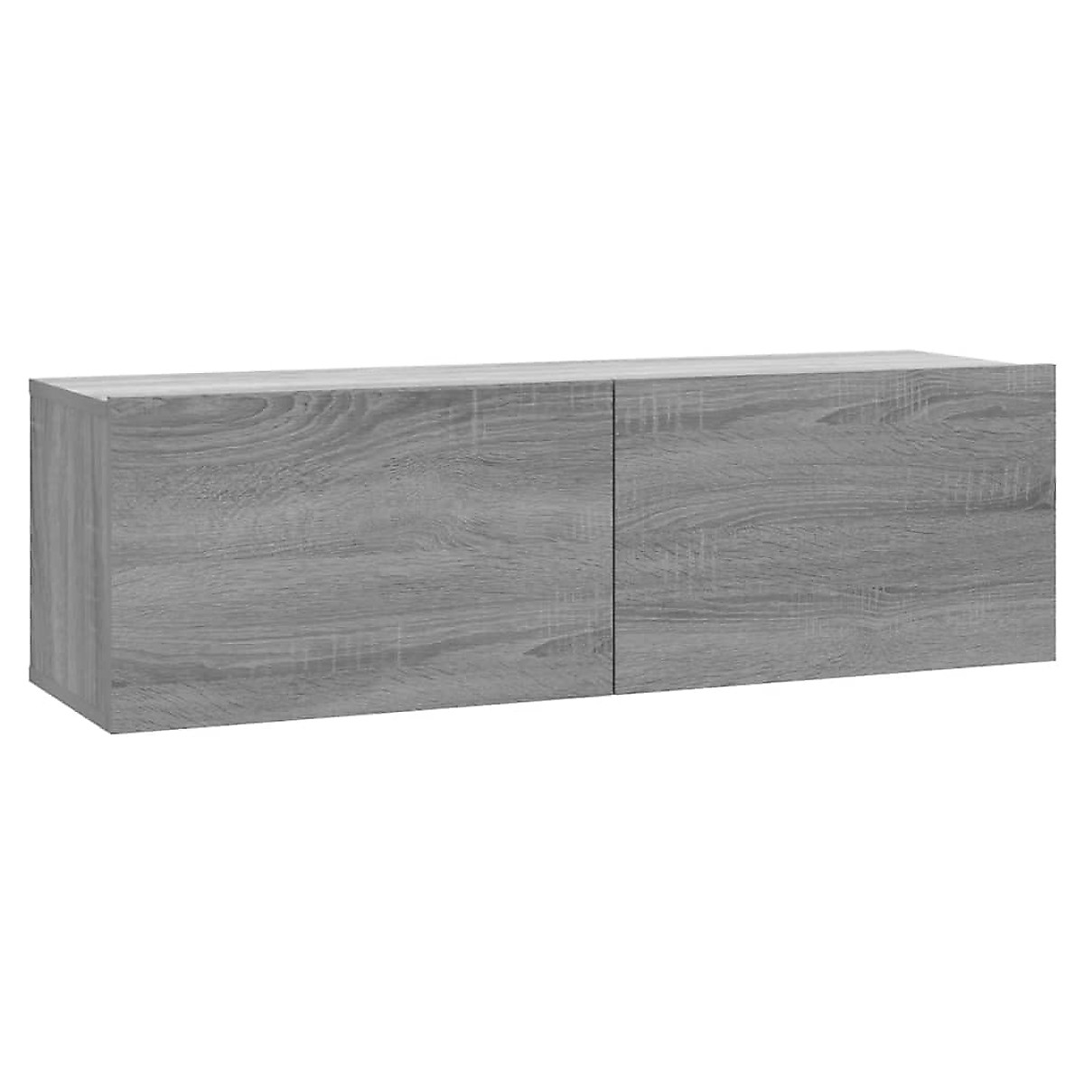 vidaXL Gray Sonoma Wall-Mounted TV Cabinet - Chic Floating Media Unit with 2 Compartments - Easy Clean Engineered Wood - Storage Solution for DVDs, Magazines and More - 39.4"x11.8"x11.8".