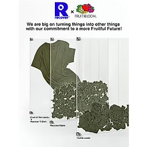 Fruit of the Loom Men's Recover Cotton T-Shirt Made with Sustainable, Low Impact Recycled Fiber, Navy, X-Large