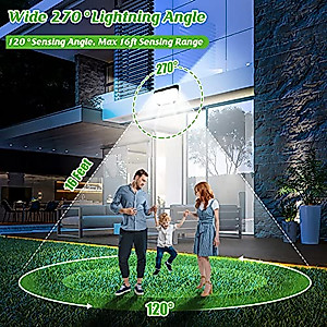 Solar Outdoor Lights - 4 Packs Super Bright 178 LEDs Motion Sensor Wall Lights IP65 Waterproof Solar Powered Security Lights with 270°Wide Angle/3 Modes Lights for Yard Garage Front Door Garden Deck