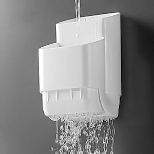 SOLUSTRE Hanging Utensil Wall Mount Utensil Drying Rack Plastic Utensil Holder Silverware Organizer Flatware Spoon Fork Storage Basket Kitchen Cutlery Drainer