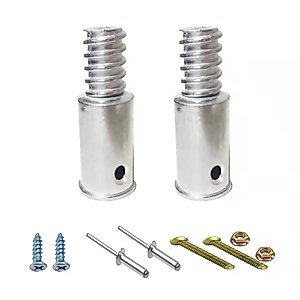 MoMo_moom Threaded Tip Replacement - Ultra Threaded Tip Repair Kit - Metal Threaded Handle Tips for 3/4" (0.8") Wood or Metal Poles-2 PC-Aluminum