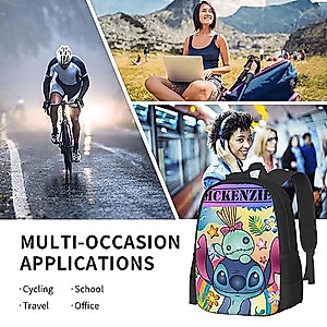 Anime Stitch Backpack Cartoon Anime Character Travel Rucksack Bag Cute Laptop Backpack Woman Men Casual Backpack Gifts