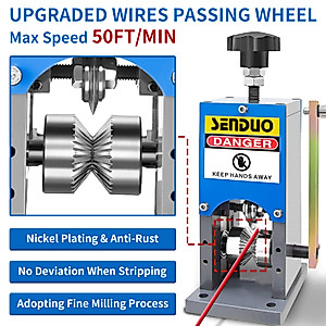 SENDUO Upgraded Manual Wire Stripper Machine 0.06-1.57in,Cable Stripper Machine for Drill, Wire Stripper Tool With Hand Crank Portable,Wire Stripping Machine For Scrap Copper Recycling
