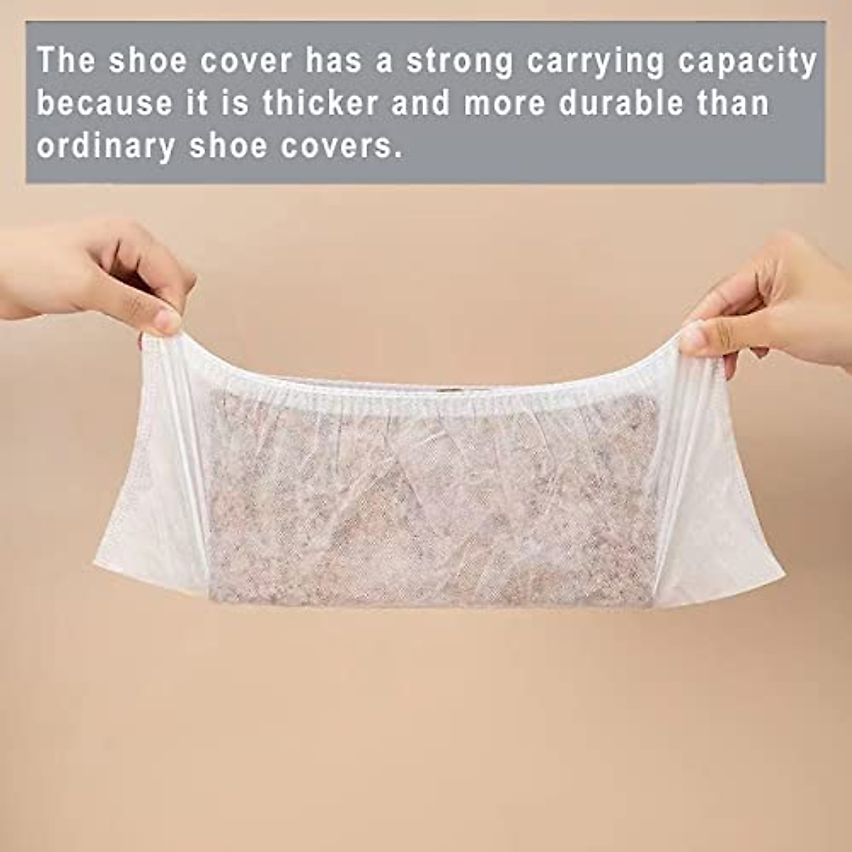 Life-C 100 Pack (50 Pair) Disposable Shoe Cover, White Resistant Boot Covers Non Slip Shoe Booties for Indoors