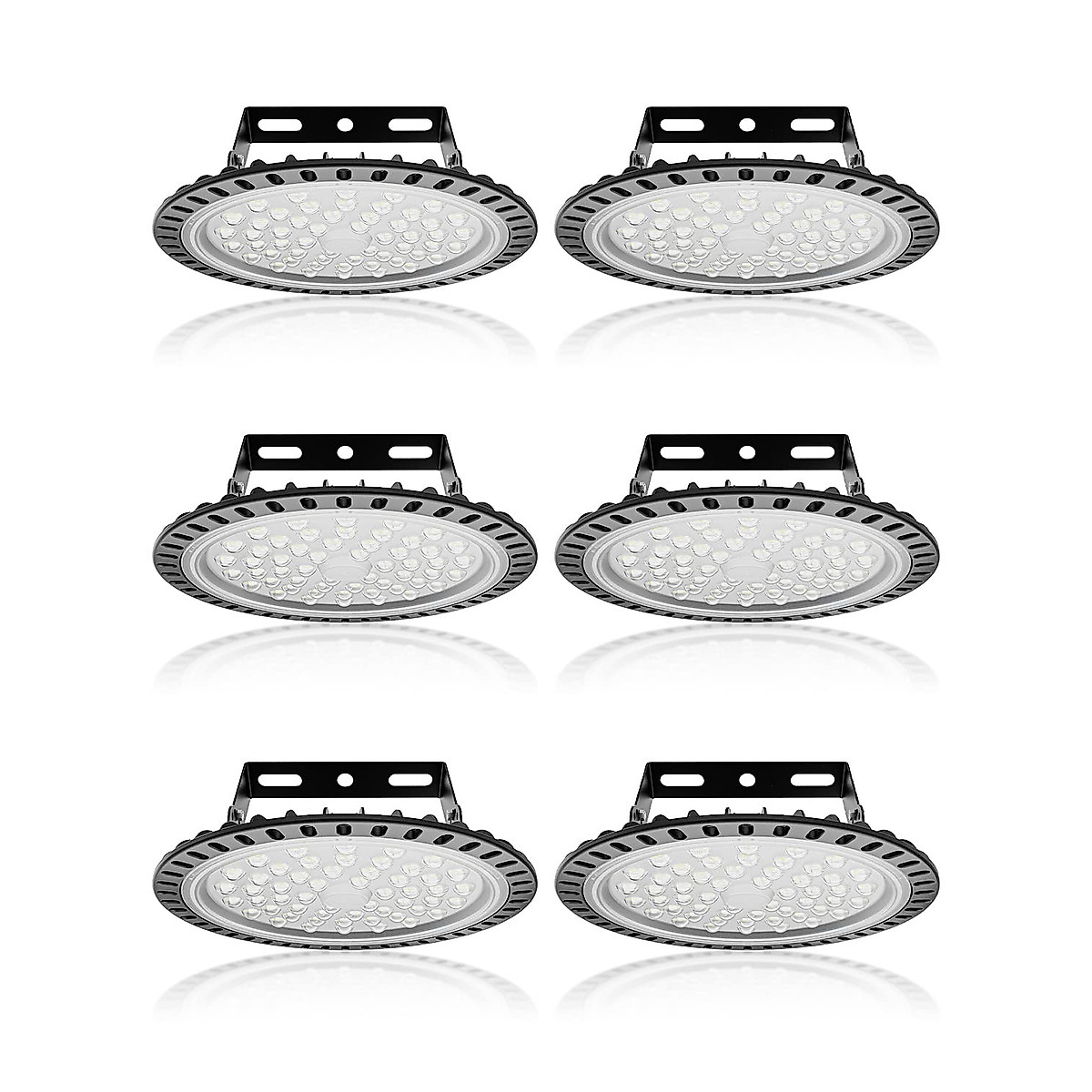 6 Pack LED High Bay Light|200W 20000LM UFO LED High Bay Light|6500K Daylight LED Shop Light|IP65 Waterproof LED Commercial Warehouse Area Light|LED Garage Light for Garage Gym Factory Warehouse