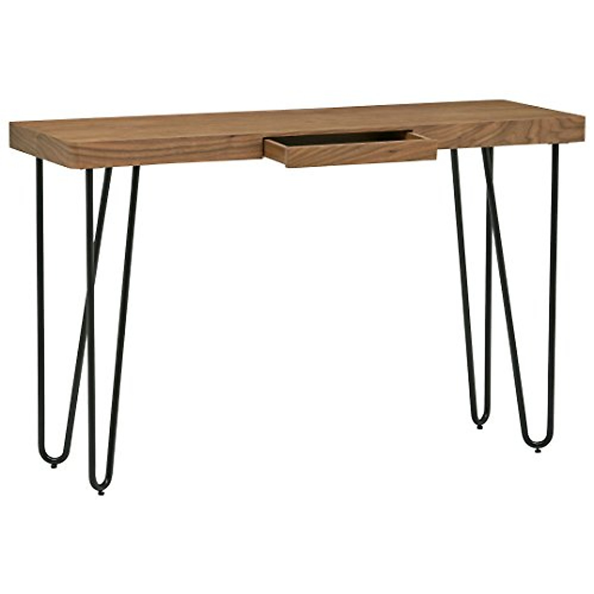 Amazon Brand – Rivet Hairpin Wood and Metal Tall 29.5" Console Bar Table, Walnut and Black
