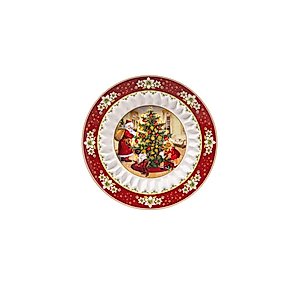 Villeroy & Boch - Toy's Fantasy Bowl Large, Exchanging Gifts 25 x x 4.5 cm, Premium Porcelain, Christmas Edition, 14-8332-3631, Red