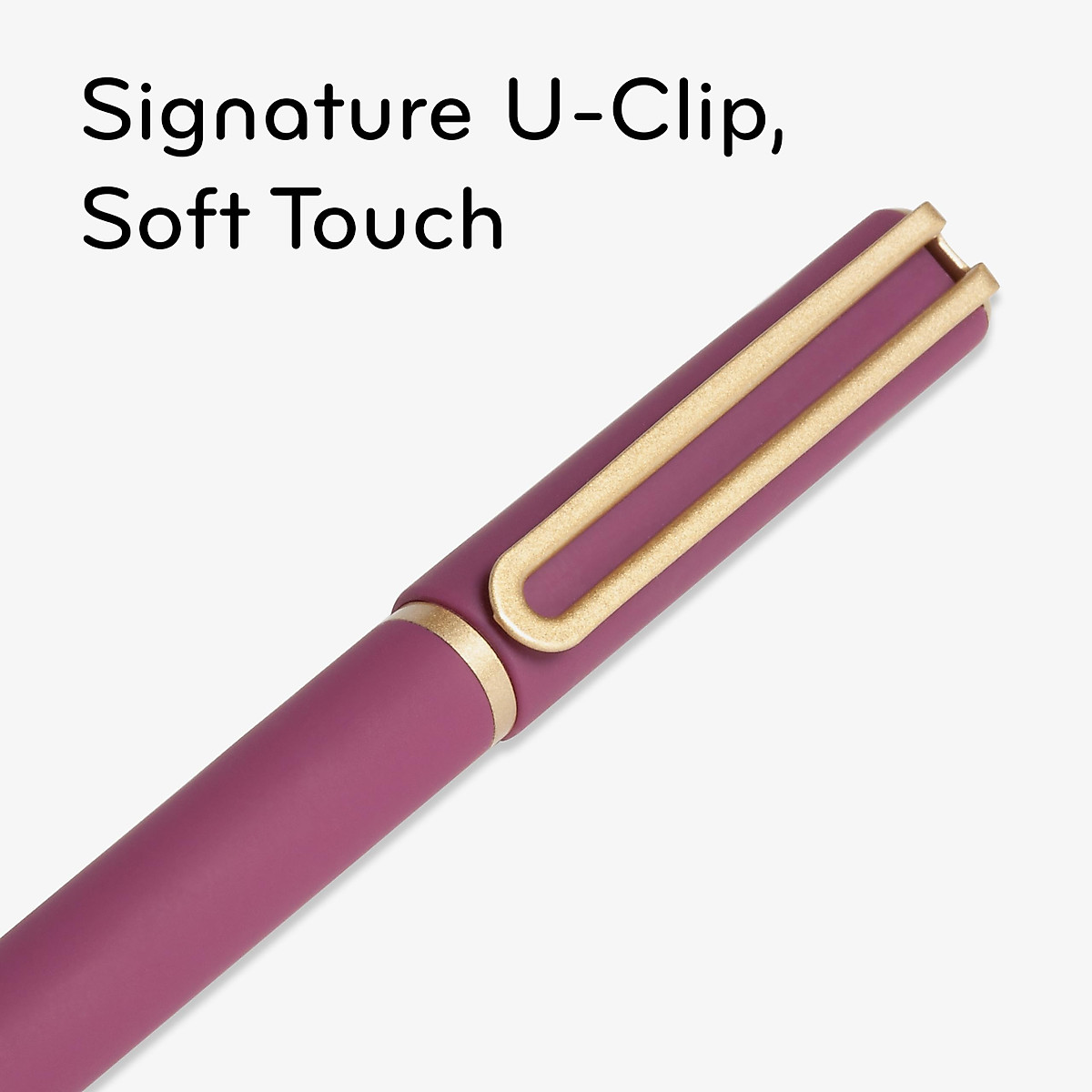 U Brands Soft Touch Catalina Felt Tip Pens, 0.7mm Emerald, Maroon and Purple Barrels, Black Ink, 6 Count (4520A04-24)