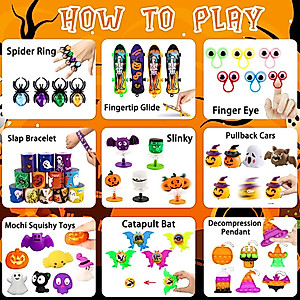 XIMISHOP 210PCS Halloween Party Favors Assortment Bulk, Halloween Toys for Kid Girls Boys Halloween Goodies Party Bags fillers Prizes for Trick or Treat Classroom Rewards Halloween Party Games Toys