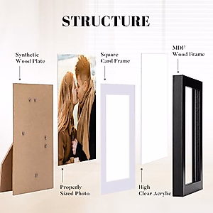 TWING Picture Frames 5x7 Set of 6, Photo Collage Frame for Wall Decor Mounting or Table Display Black Composite Wood