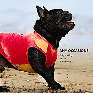 Fitwarm 2 Pack Tie Dye Dog Shirt, Summer Dog Clothes for Small Dogs Boy, Lightweight Pet Tshirt, Cat Outfit, 100% Breathable Cotton, Red, Yellow, Blue, XS