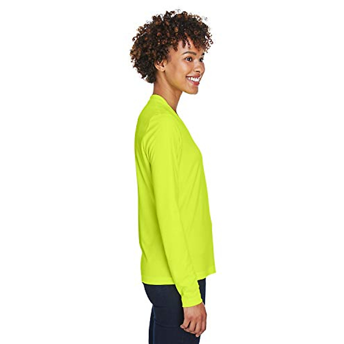 Team 365 Ladies' Zone Performance Long-Sleeve T-Shirt S SAFETY YELLOW