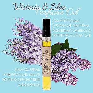 Wisteria & Lilac - Natural Fragrance Oil Perfume with Essential Oils by Lathered Artisan - Alcohol-Free Plant Based Oil Perfume, Nourishing, and Uniquely Handcrafted (Wisteria & Lilac - Spray)