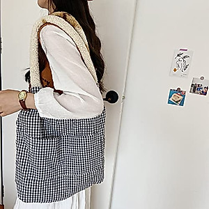 Nanwansu Women Canvas Tote Cute Bear Plush Shoulder Bag Girls Fluffy Tote Bag Furry Handbag Purse Large Faux Fur Shopping Dating Bag Beige