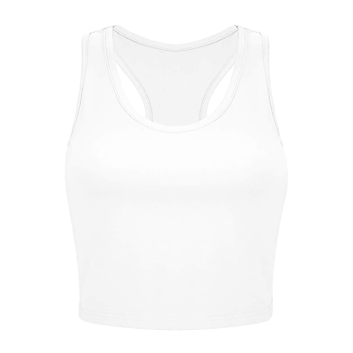 Aniywn Crop Tank Top for Women, 4 Pcs Women Basic Sleeveless Racerback Crop Tanks Summer Sports Yoga Fitness Running Shirt Multicolor