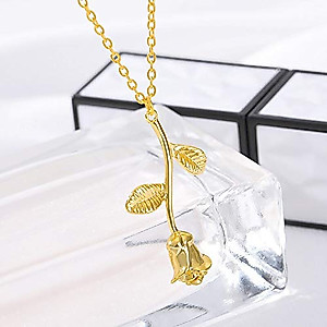 Oyalma Rose Flower Pendant Necklaces For Women Vintage Chain Necklace Glamour 2021 Fashion Valentine Jewerly-78069