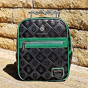 Loungefly Harry Potter: Slytherin Mini-Backpack with Wand Handle, Amazon Exclusive