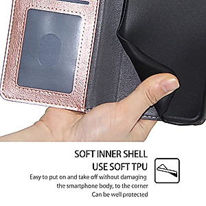 Fansipro Zipper Wallet Folio Case for Oppo Reno 2 Z, Premium PU Leather Slim Fit Cover for Reno 2 Z, 3 Card Slots, 1 Transparent Photo Frame Slot, Well Design, Golden