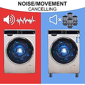 4 Pcs Adjustable Height Washing Machine Support, 2023 New Anti Vibration Pads Non-Slip Heighten Shock and Noise Cancelling Mat for Washer and Dryer Machine Support (Style-A (4 PCS))