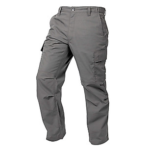 LA Police Gear Men's Core Cargo Lightweight Tactical Pants, Durable Ripstop Cargo Pants for Men, Stretch Waistband CCW Pants - Grey - 34 X 32