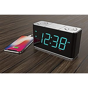 Emerson SmartSet Alarm Clock Radio with Bluetooth Speaker, Charging Station/Phone Chargers with USB port for iPhone/iPad/iPod/Android and Tablets, ER100301, Black