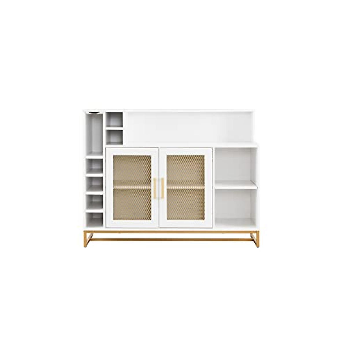 Home Source White Accent Bar Cabinet with Mesh Door