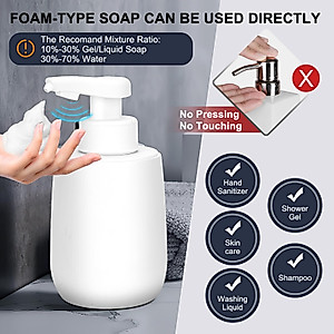Automatic Soap Dispenser Foaming Hand Free Soap Dispenser Foam Rechargeable Soap Dispenser Touchless Soap Dispenser Smart Electric Auto Dish Soap Dispenser for Bathroom, Kitchen, Commercia White