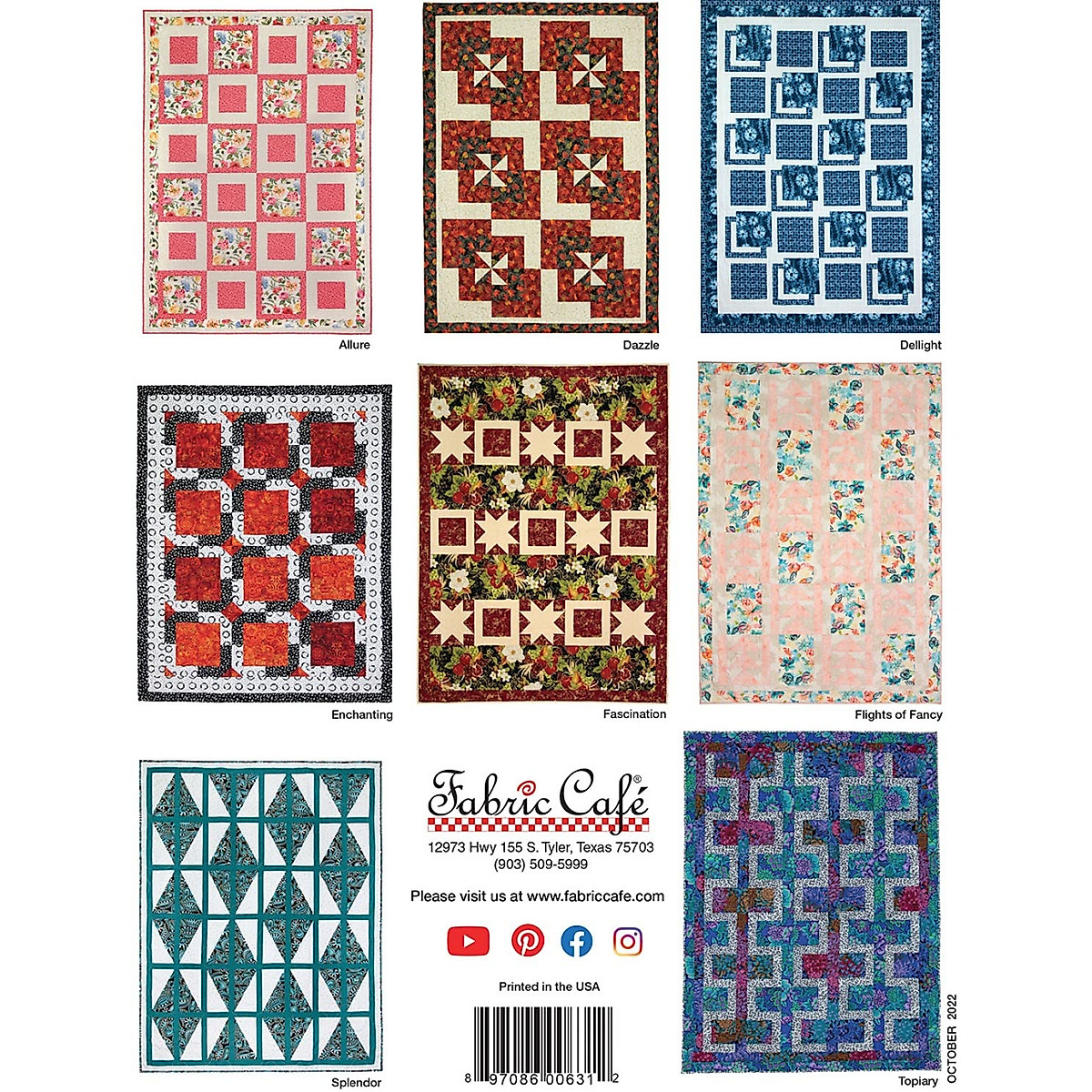 The Magic of 3-Yard Quilts Pattern Book by Fabric Cafe