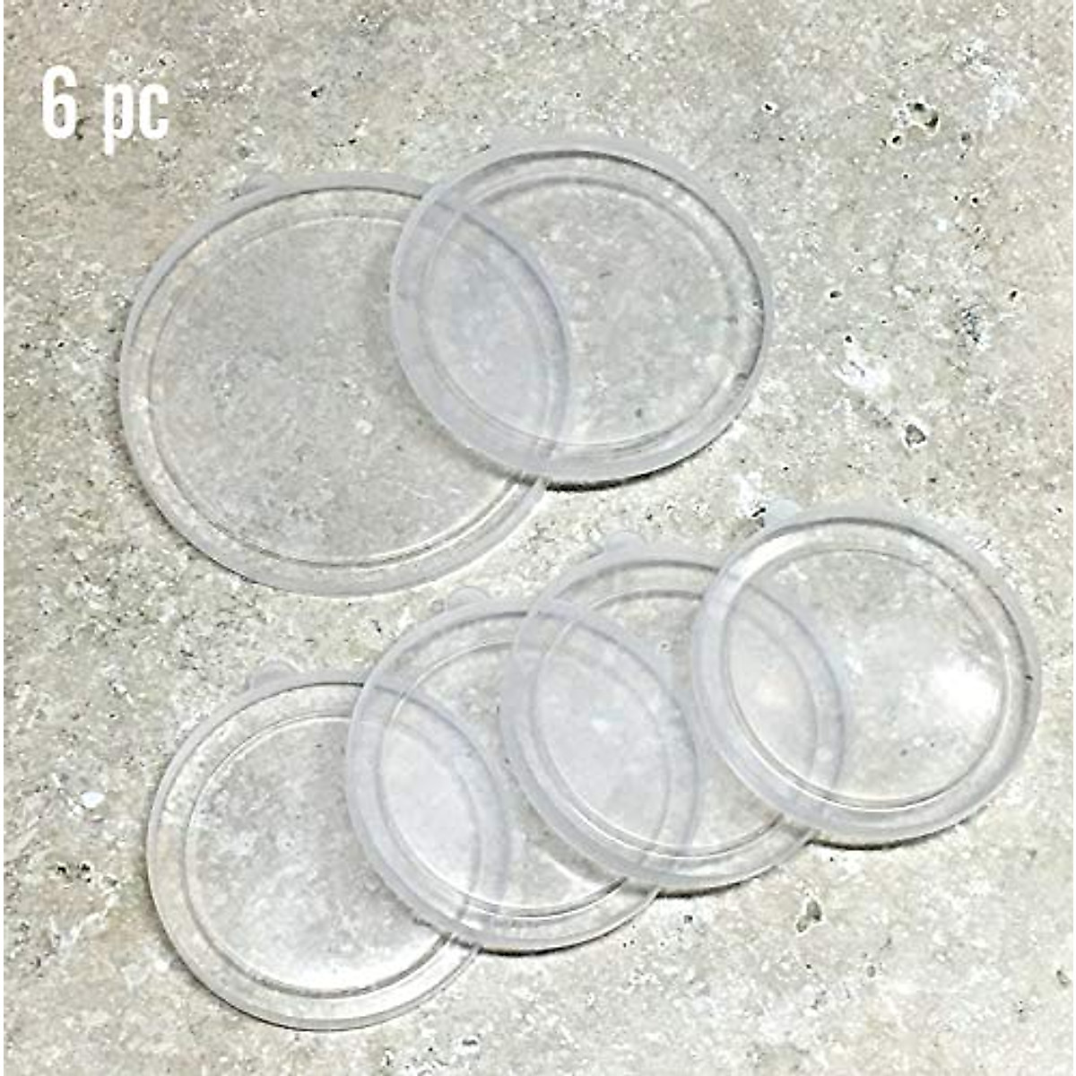 ALAZCO 6pc BPA-Free Can Covers - Large Medium & Small Plastic Tight Seal Lids For Canned Goods or Pet Dog Cat Food Saver Reusable