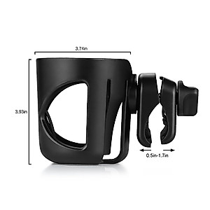 Accmor Universal Cup Holder, Stroller Cup Holder, Bike Cup Holder, 360° Rotatable Large Caliber Designed Cup Holder for Stroller, Wheelchair, Walker, Scooter