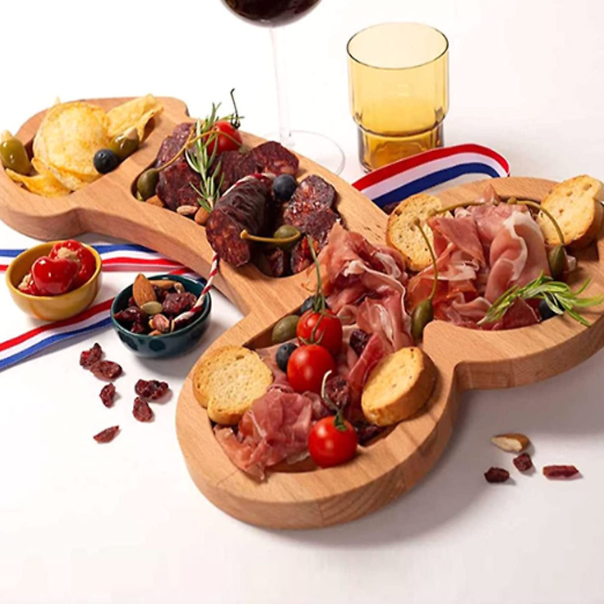 Trumpet Shape Charcuterie Boards, Composite Wood Aperitif Board Cheese Board Funny Gifts, Food Platter, Housewarming Gift, Large Cutting Boardb (Right)