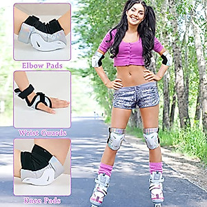 Knee Pads Skating, Bienbee Knee Pads Wrist Guard Elbow and Knee Pads Adult Elbow Pads Skating Protective Gear Adult for Skateboard, Roller Skating, for Women Youth Kids