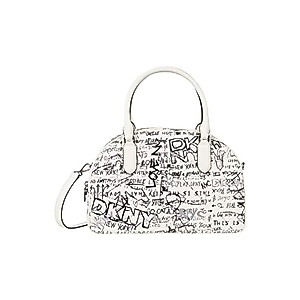 DKNY Erin Satchel White/Black Street Graffiti One Size